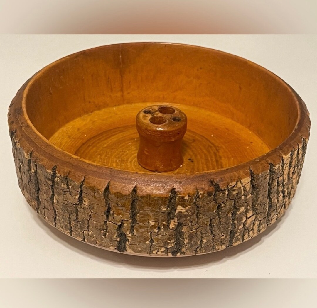 Vintage Ellwood Rusticware Wooden Nut Bowl With Accessories - Etsy