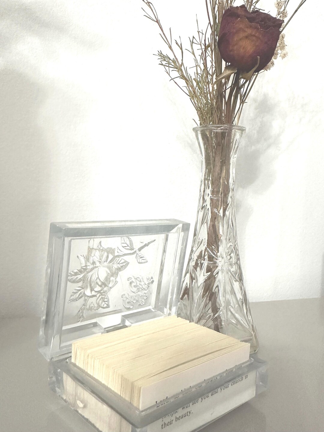 Warner Press Scripture Verse Mini Cards in Plastic Floral Embossed Box ...