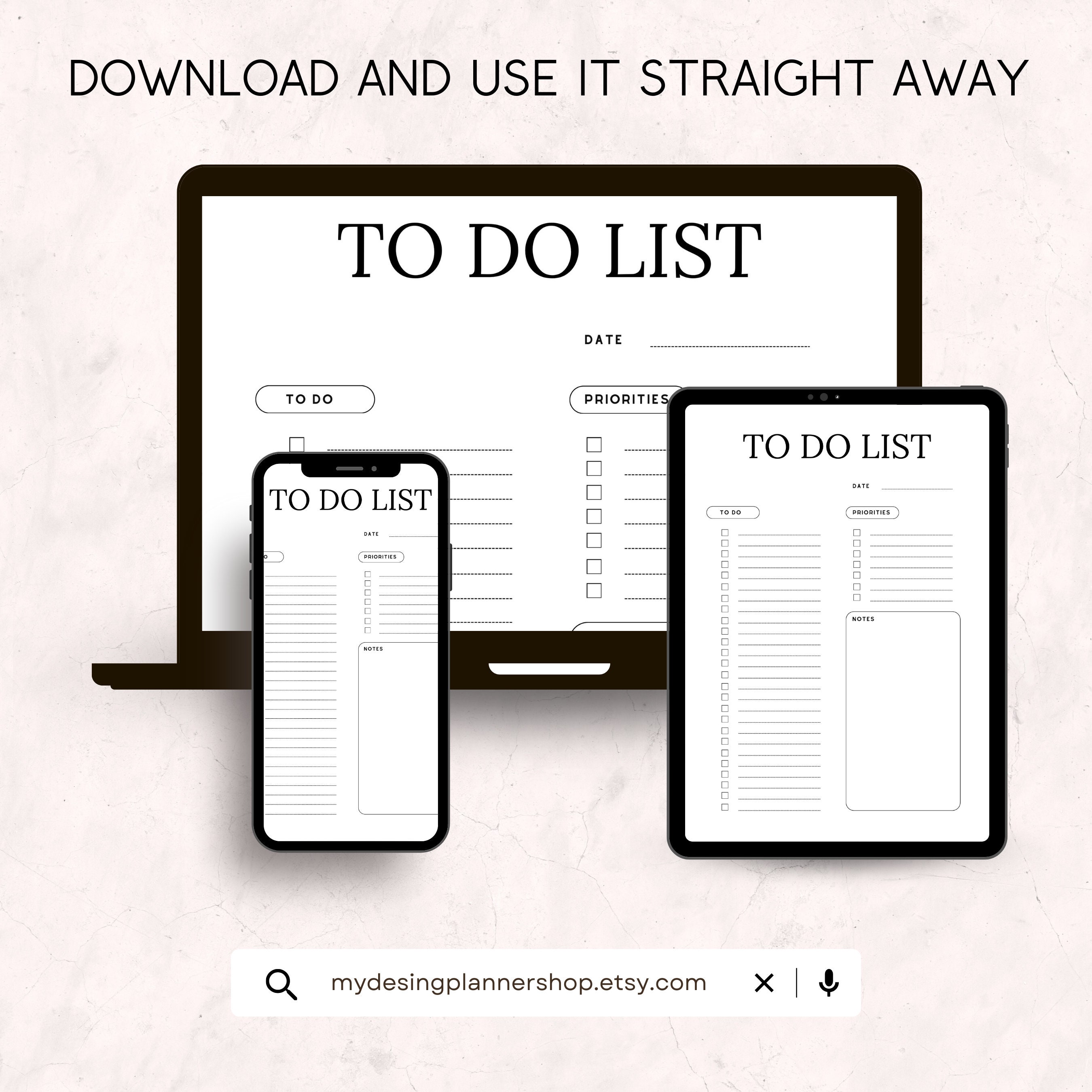 Minimal to Do List Printable, Productivity Planner, Printable ...