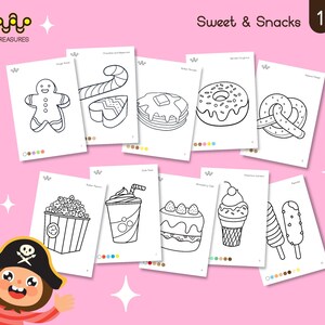 Cute Coloring Page Edition 1 (sweets & Snacks) Creative Activity - Etsy