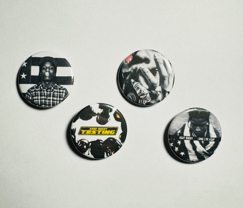 ASAP Rocky Music Pins Buttons Custom Handmade Fan Gifts Unique Music ...