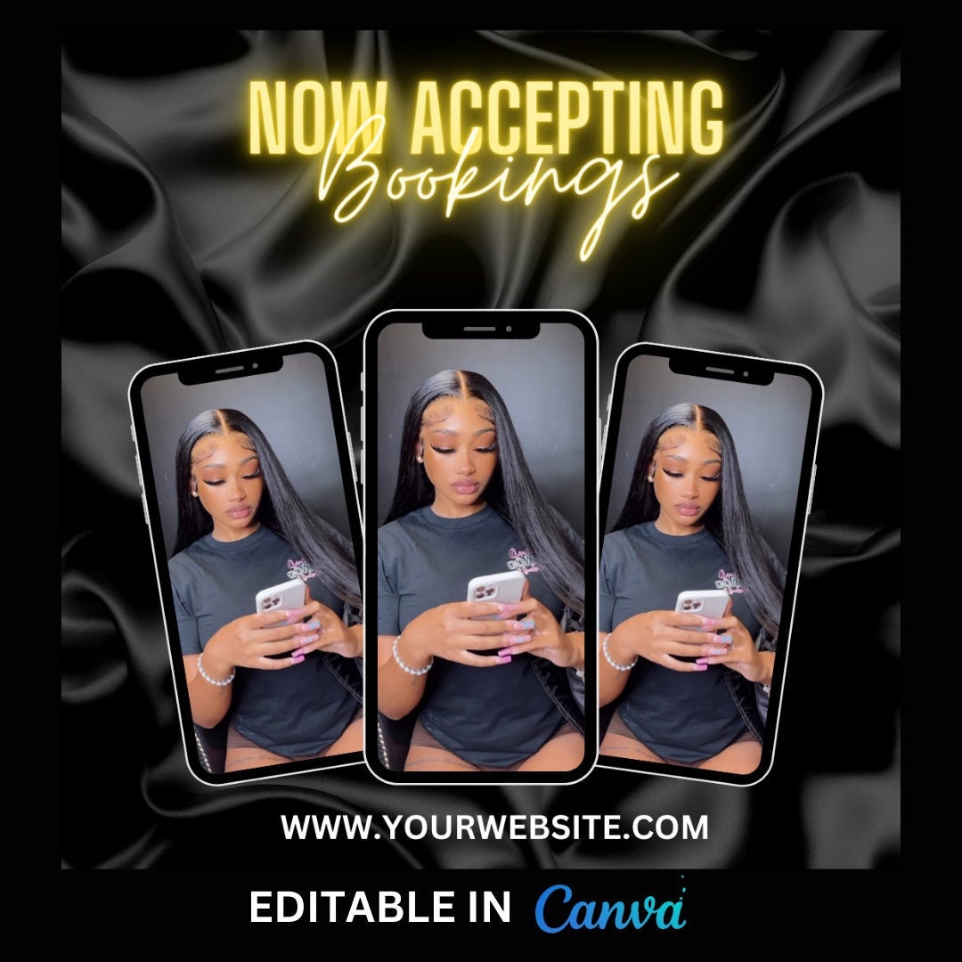 Now Accepting Bookings Flyer, DIY Gold Book Now Appointments Available ...