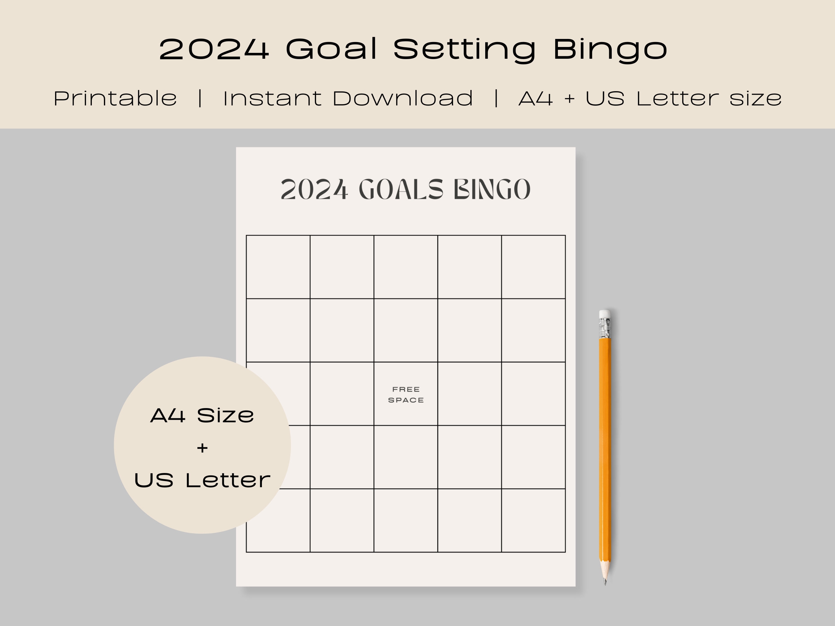 2024 Goal Setting Bingo | Instant Download, Printable, A4 Size & US ...