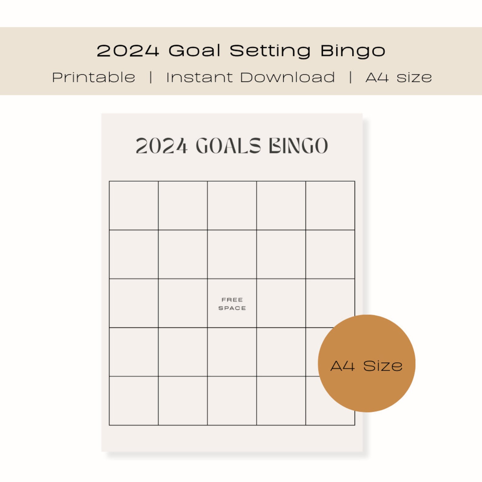 2024 Goal Setting Bingo Instant Download Printable A4 Size Vision Board ...