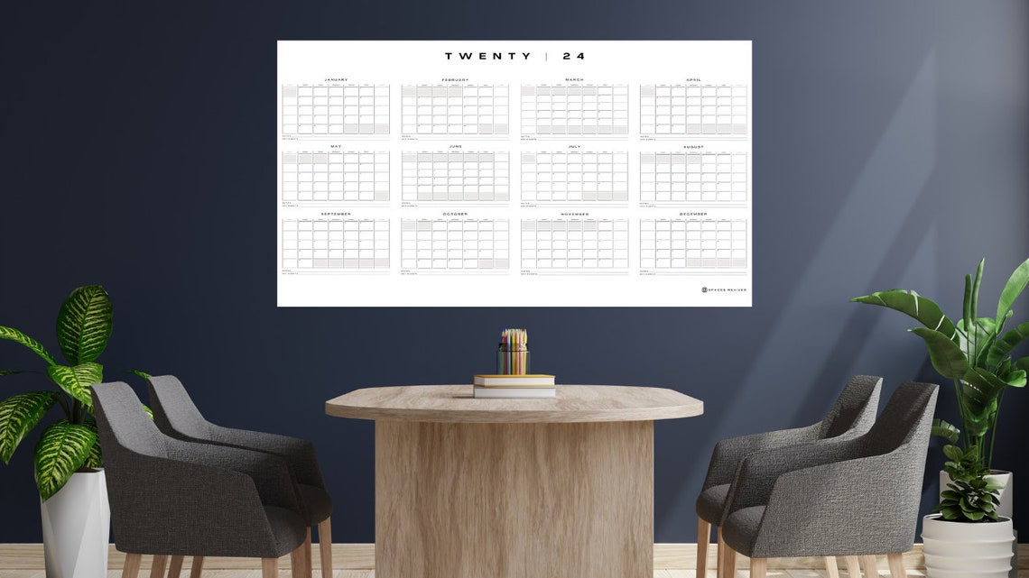Printable Large 2024 Wall Calendar | 2024 Large Wall Planner | Annual ...