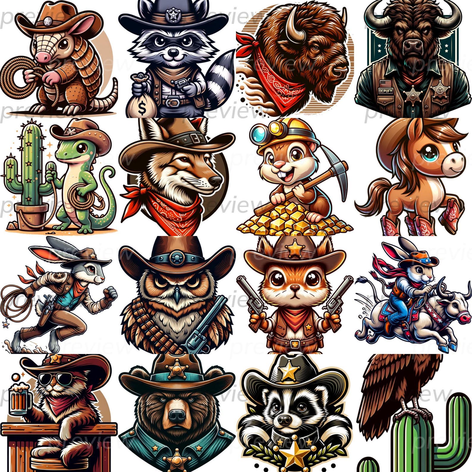 Wild West Animals Clipart, Western Clipart, Wild West Clipart, Clipart ...