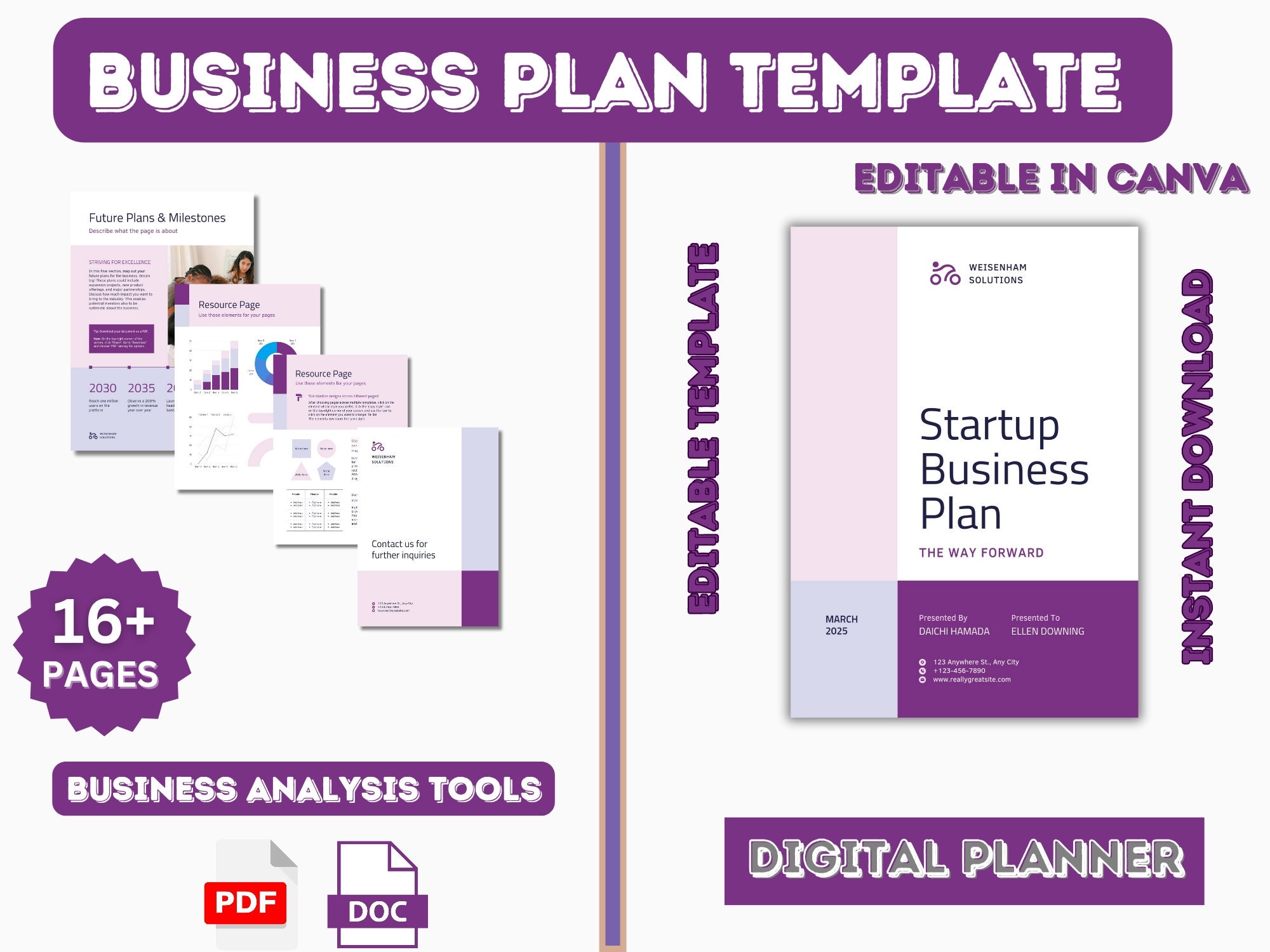 Business Plan Template, Company Profile, Business Analysis, Small ...