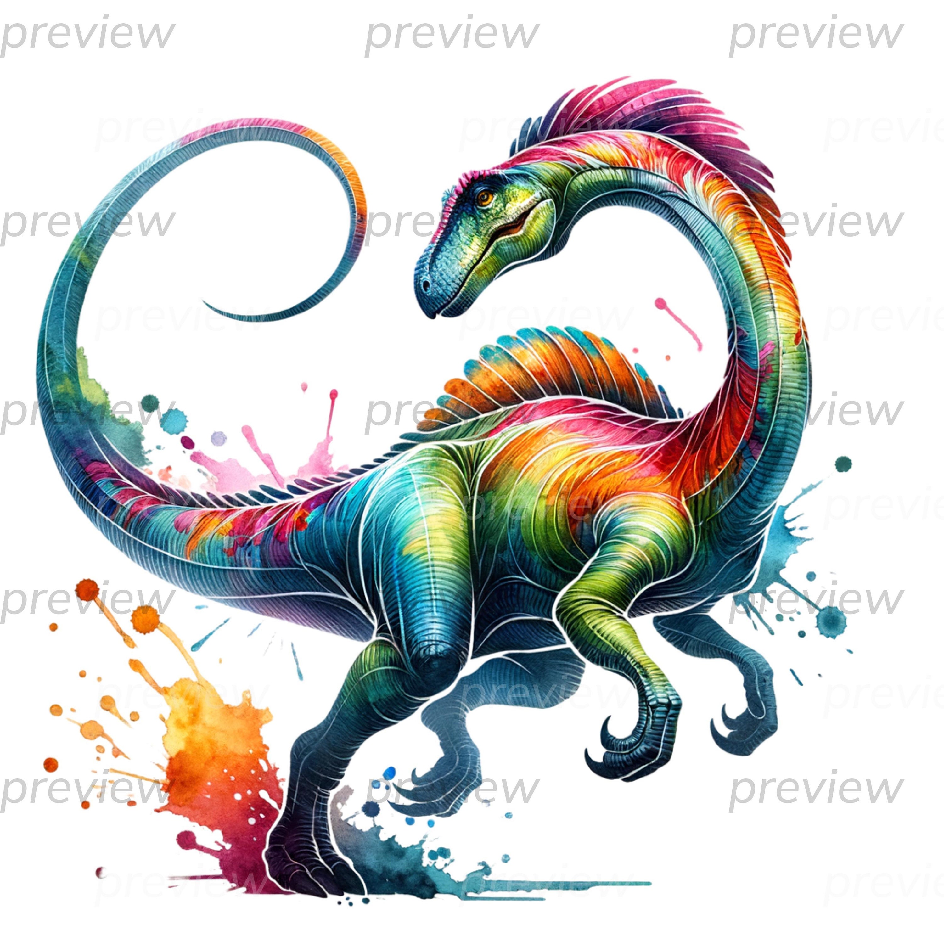 Dinosaur Watercolor Clipart, Dino Clipart, Cute Dinosaurs, Dinosaur ...