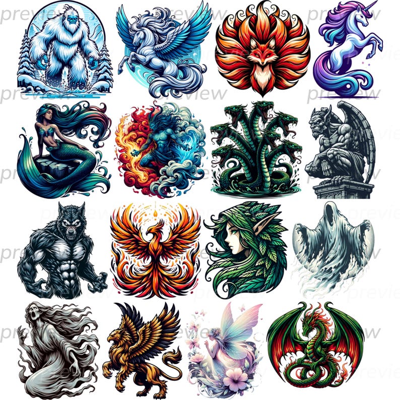 Fantasy Creatures Clipart, Fantasy Creatures, Mythical Creatures ...