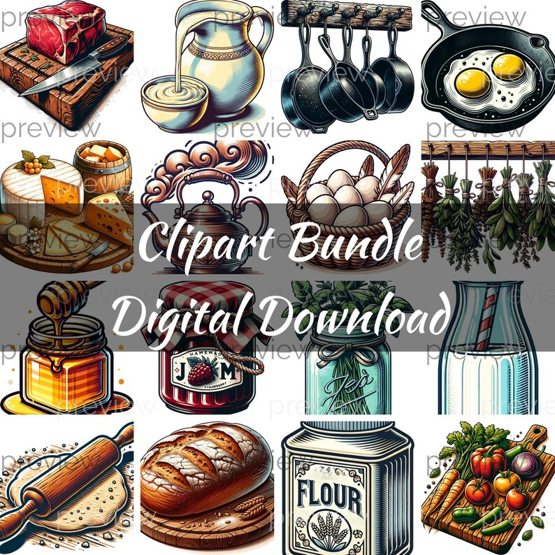 Farmhouse Kitchen Clipart, Rustic Kitchen, Png Clipart, Cooking Clipart ...