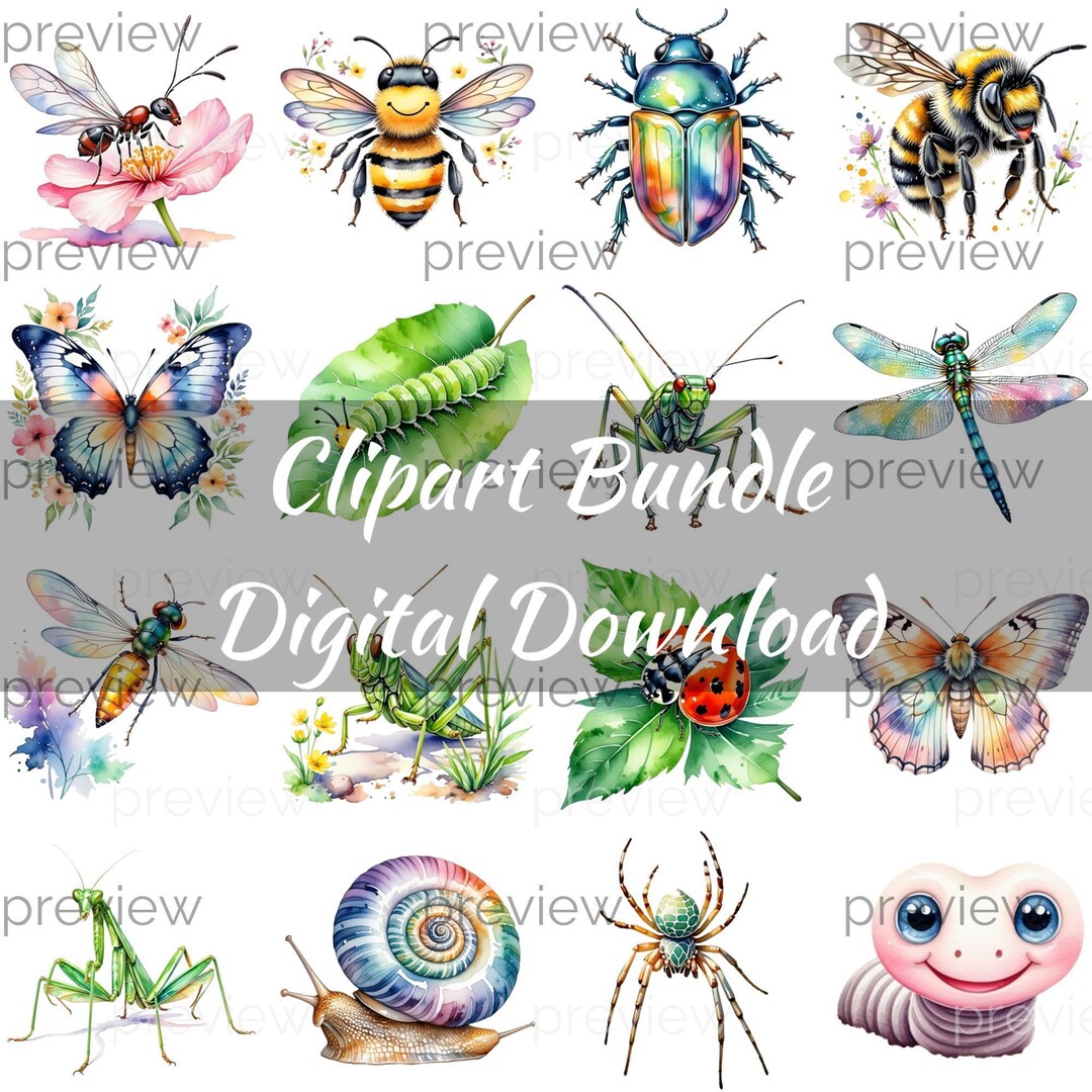 Garden Critters Clipart Set - Spring Clipart - Watercolor Clipart ...