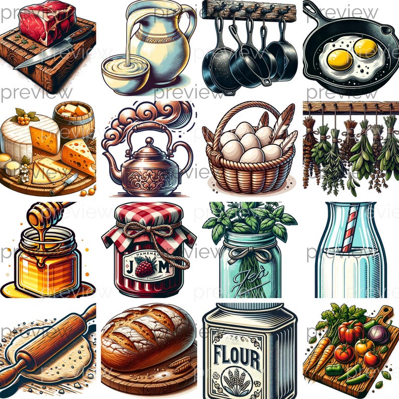 Farmhouse Kitchen Clipart, Rustic Kitchen, Png Clipart, Cooking Clipart ...