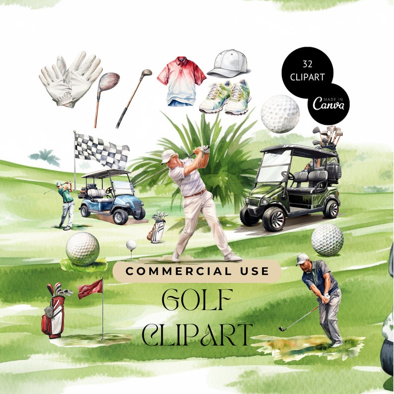 Golfer Clipart Bundle Golf Ball Png Green Png Golf Ball Golf Club Png ...