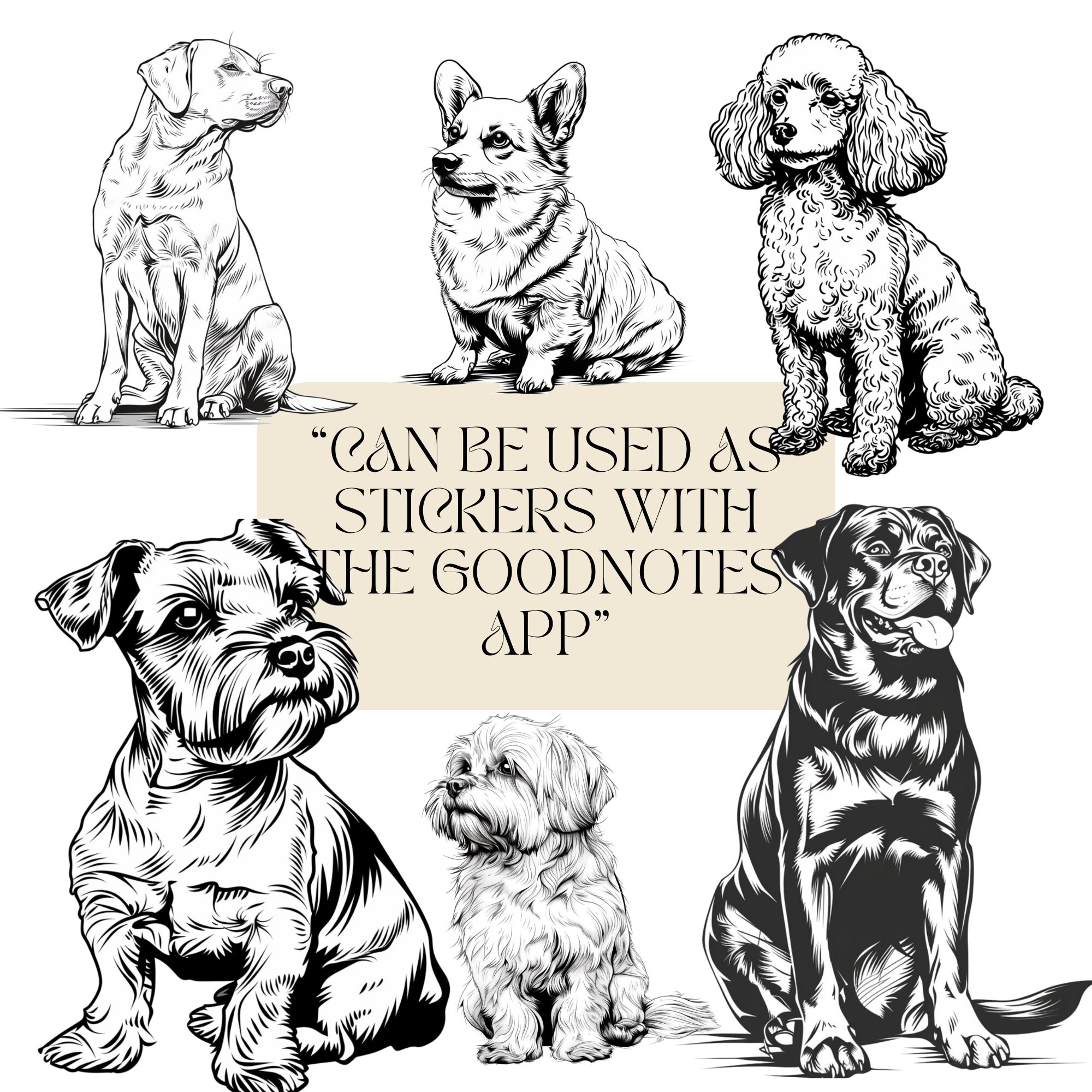 Dog Breed Sketch Clipart Memorial Dog Sketches Pet Memorial Sketches ...