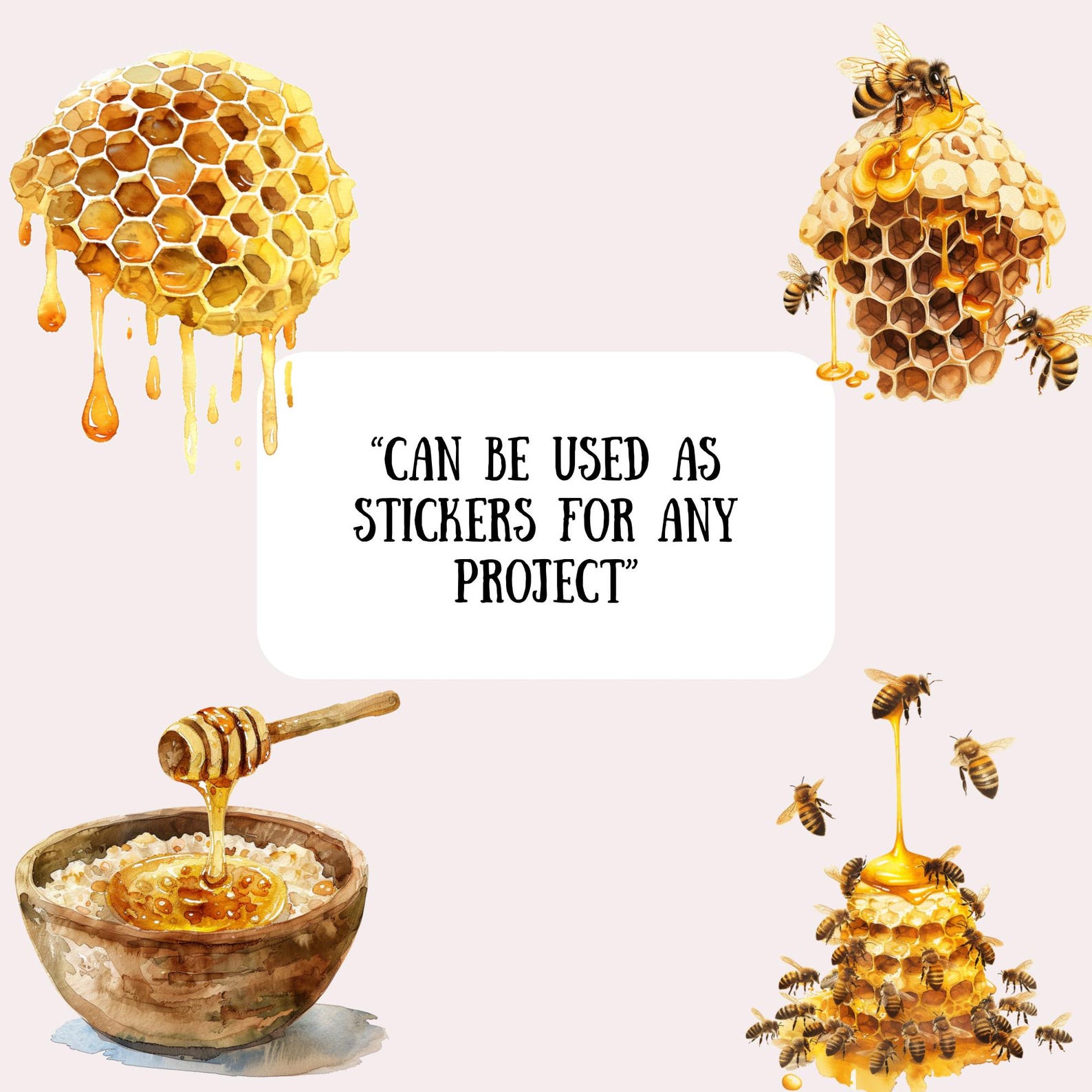 Bees and Honey Clipart | Bee Png Bundle | Digital Download | Honey Png ...