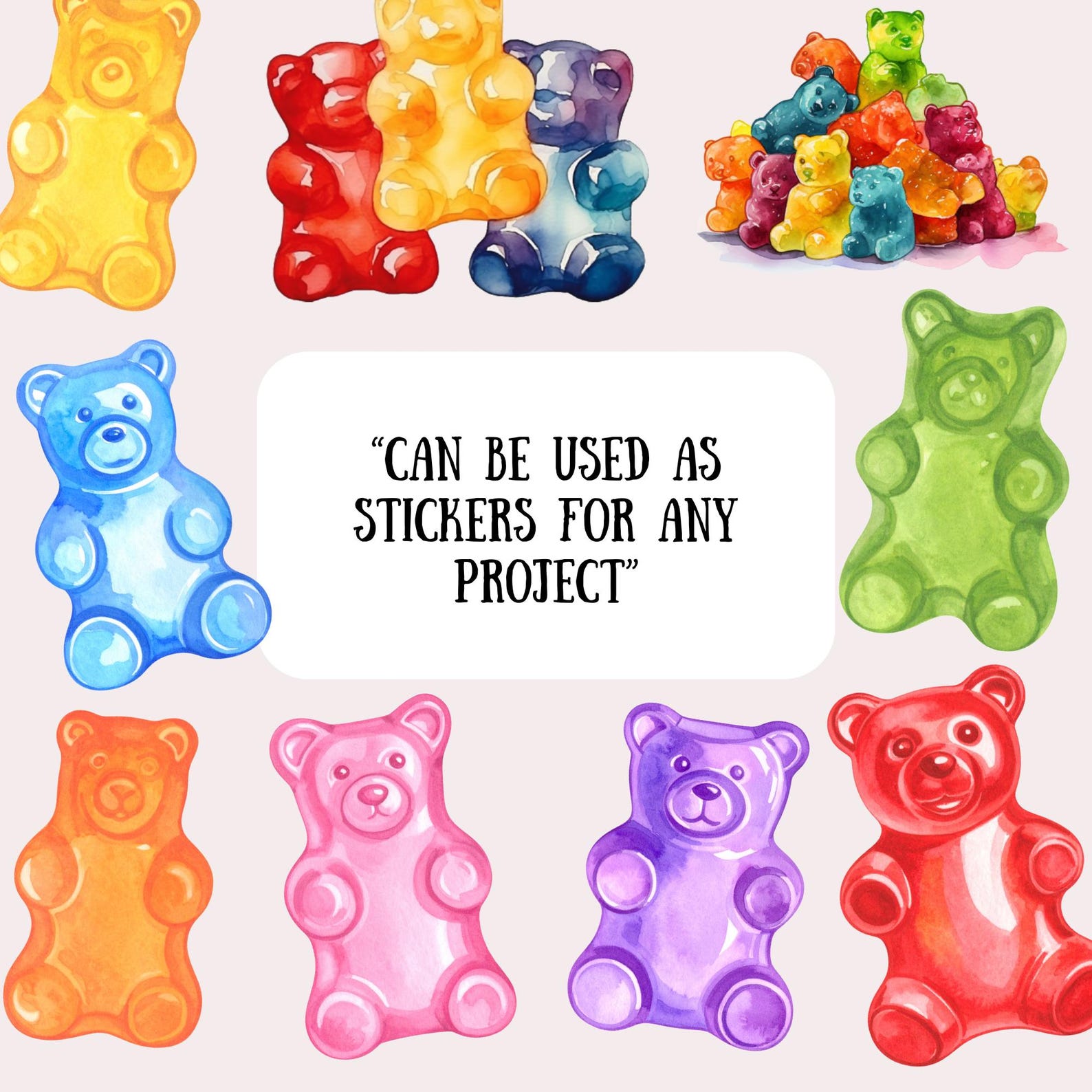 Gummy Bear Clipart | Gum Drop | Candy Png | Commercial Use | Candy ...