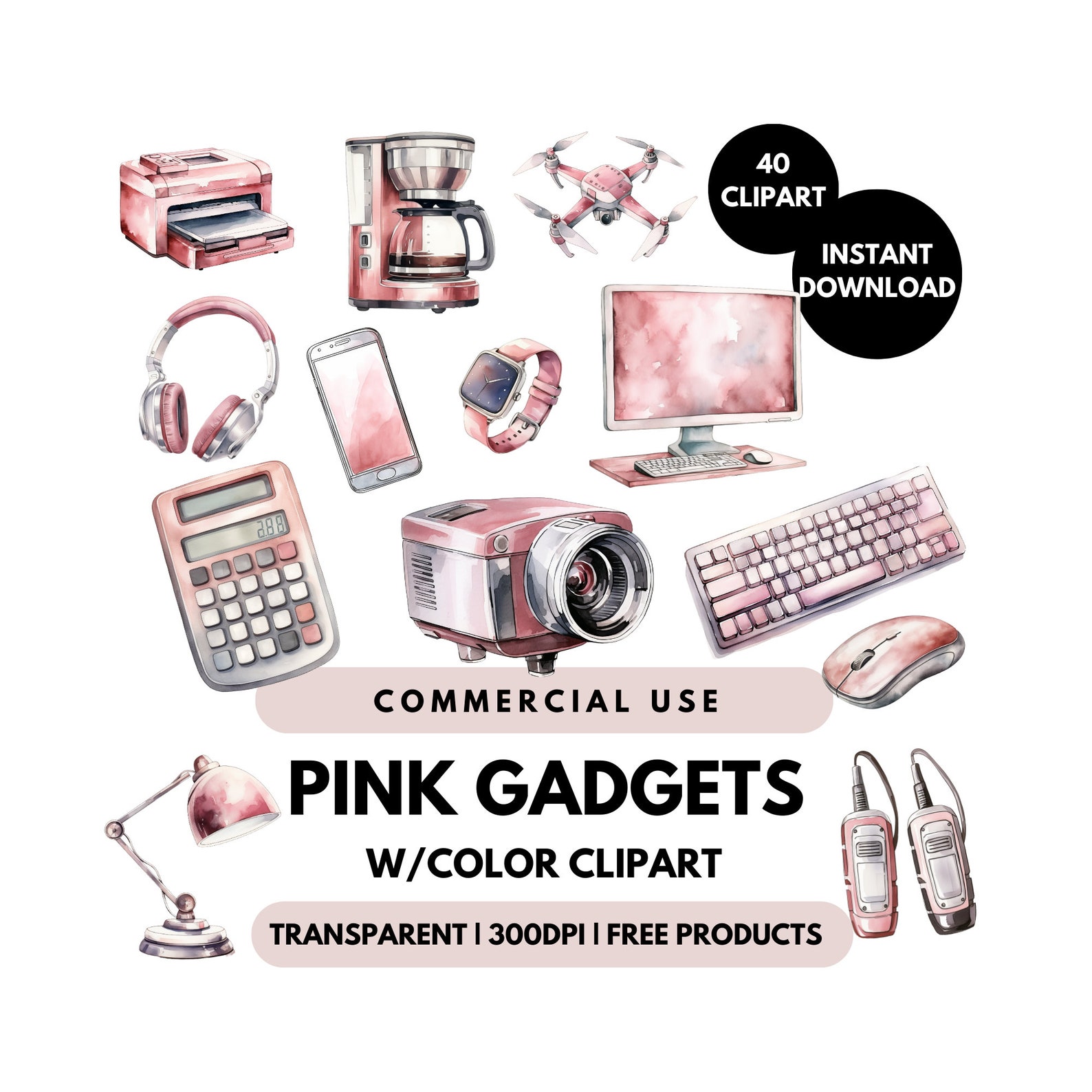 Electronics Clipart Gadgets PNG Tech Clipart Camera PNG Watercolor Art ...