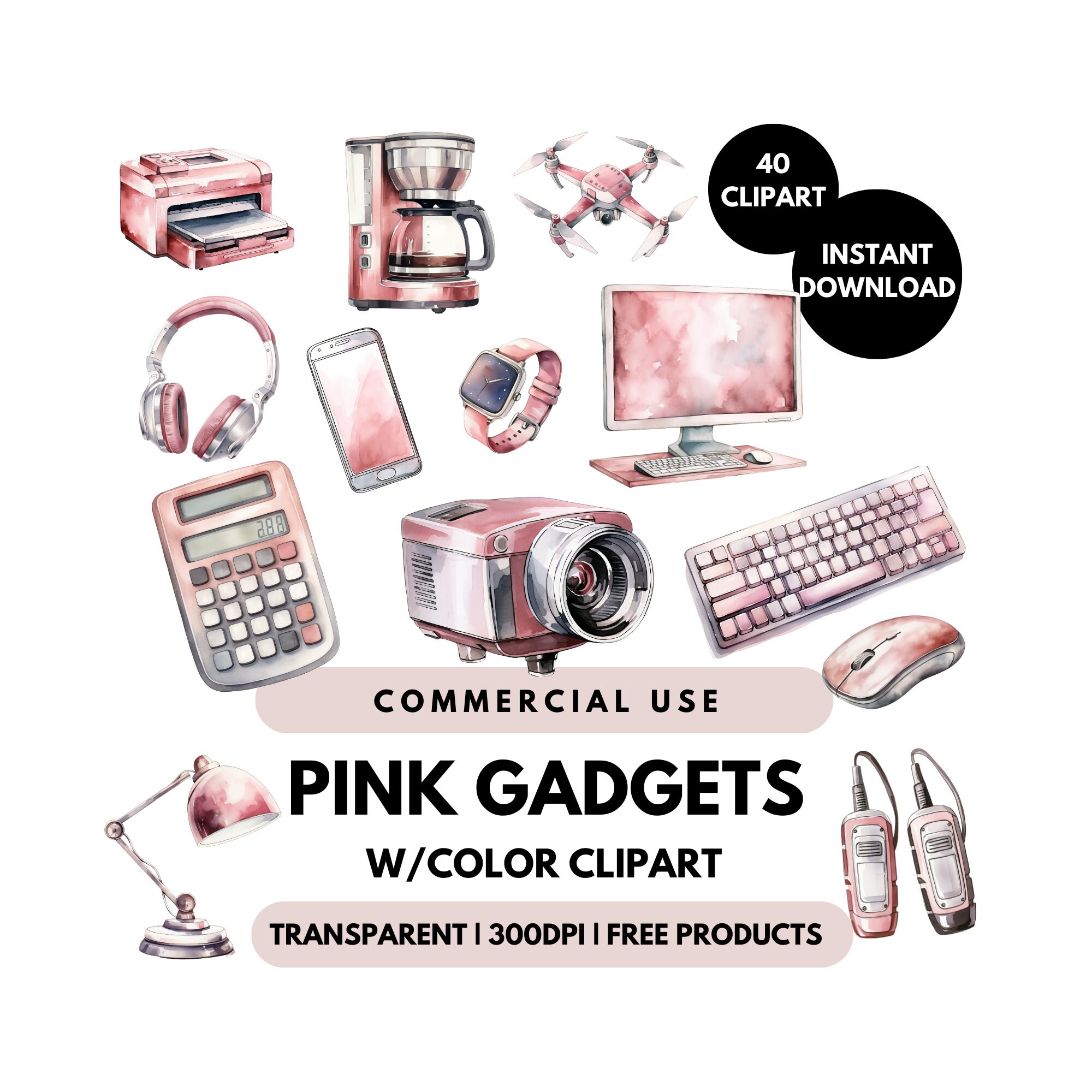 Electronics Clipart Gadgets PNG Tech Clipart Camera PNG Watercolor Art ...