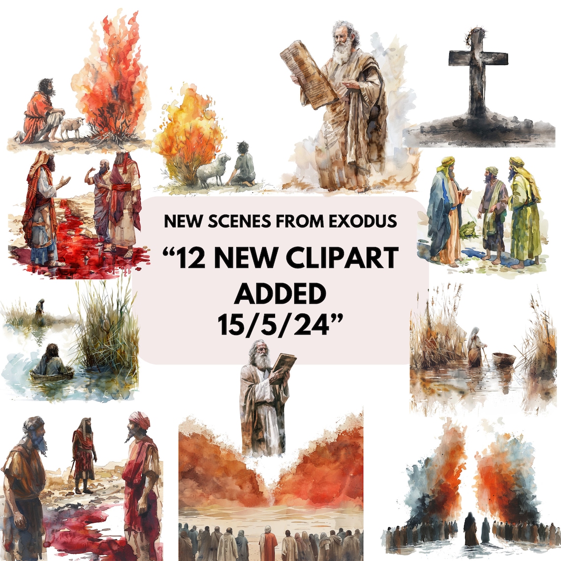 Book of Exodus Characters First Communion Clipart for Christian ...