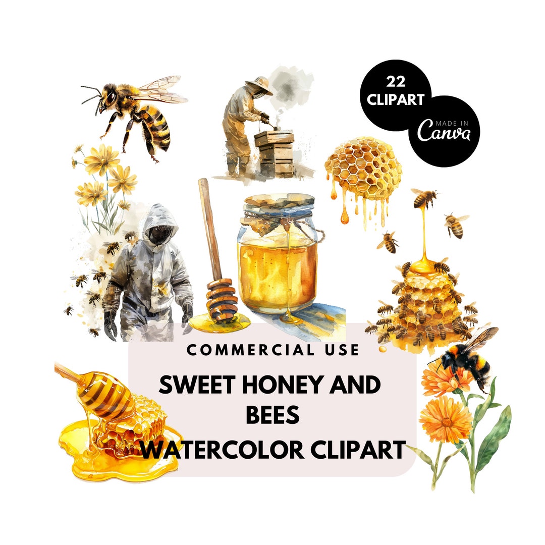 Bees and Honey Clipart Bee Png Bundle Digital Download Honey Png Junk ...