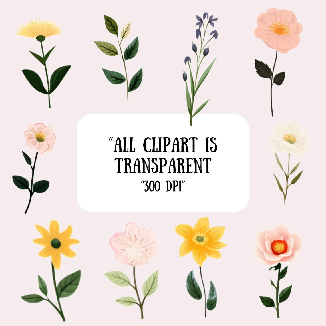 Watercolor Wildflower Clipart | 40 PNG Floral Designs (digital Download ...