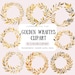 Watercolor Floral Gold Wreath Clipart | Wedding Invitation (digital ...