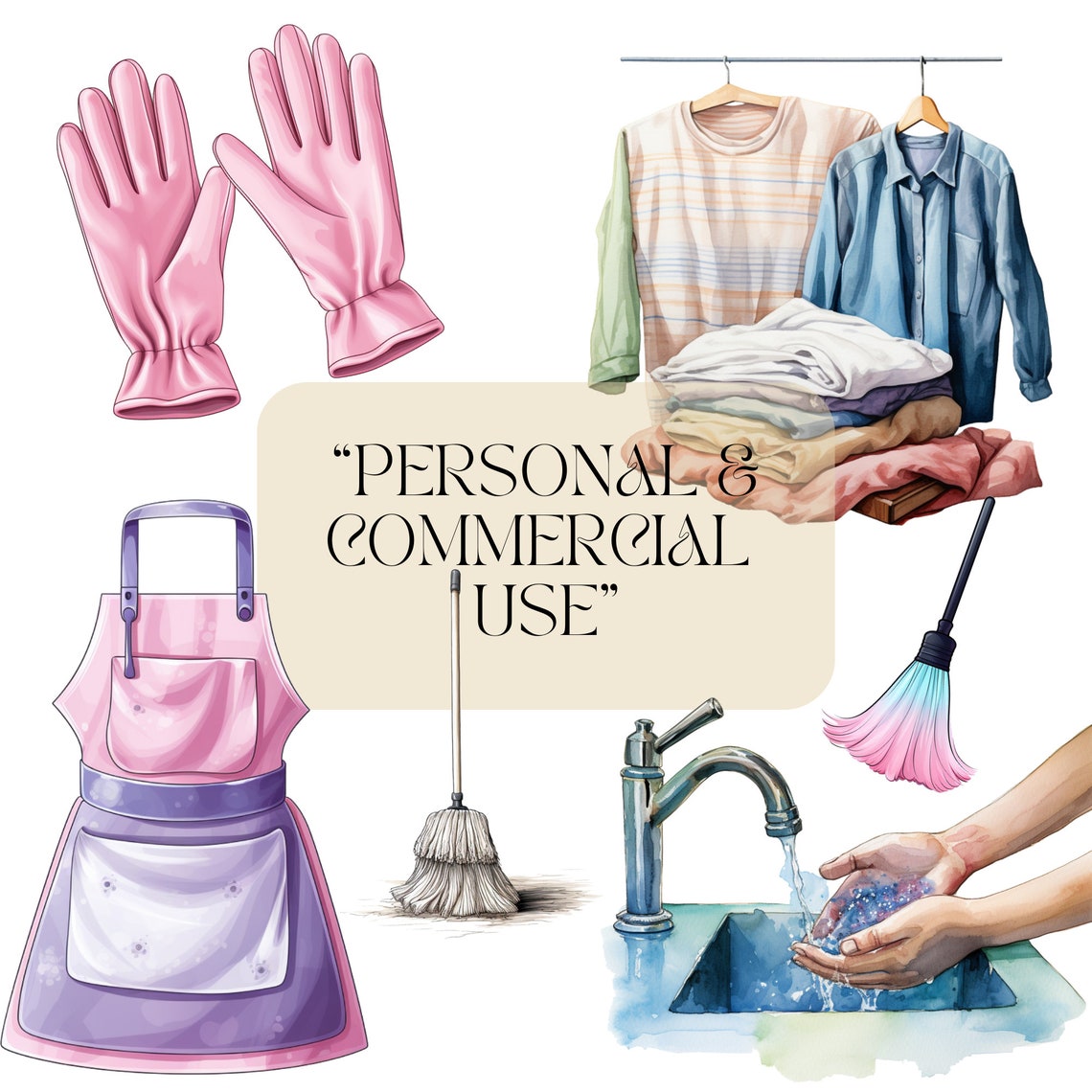 Housekeeper Clipart Housework Clipart Washing Machine Clipart Instant ...