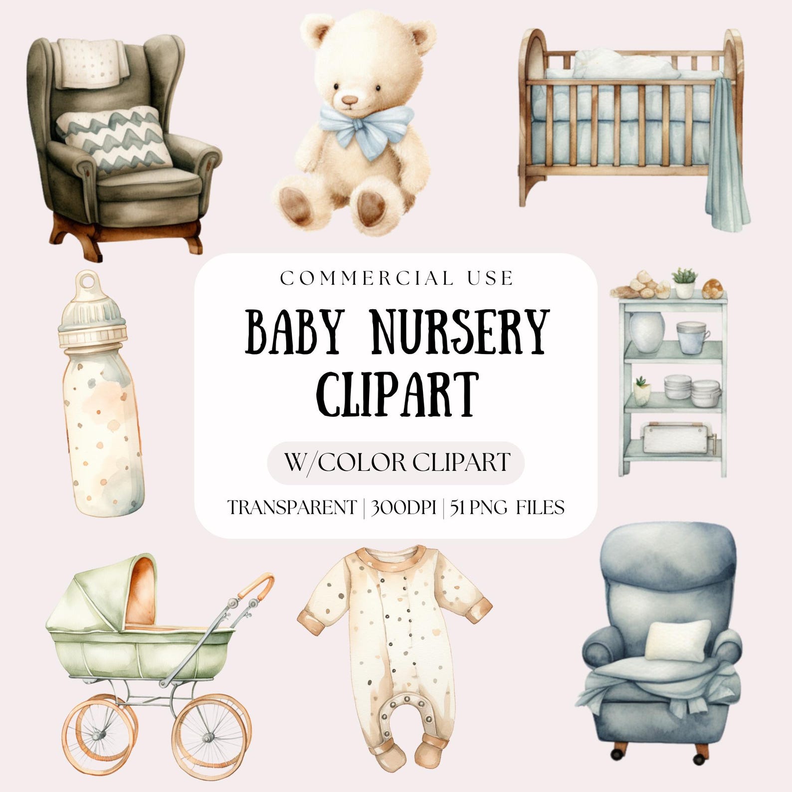 Neutral Baby Clipart | Boho Nursery | New Baby Card Design | Gender ...