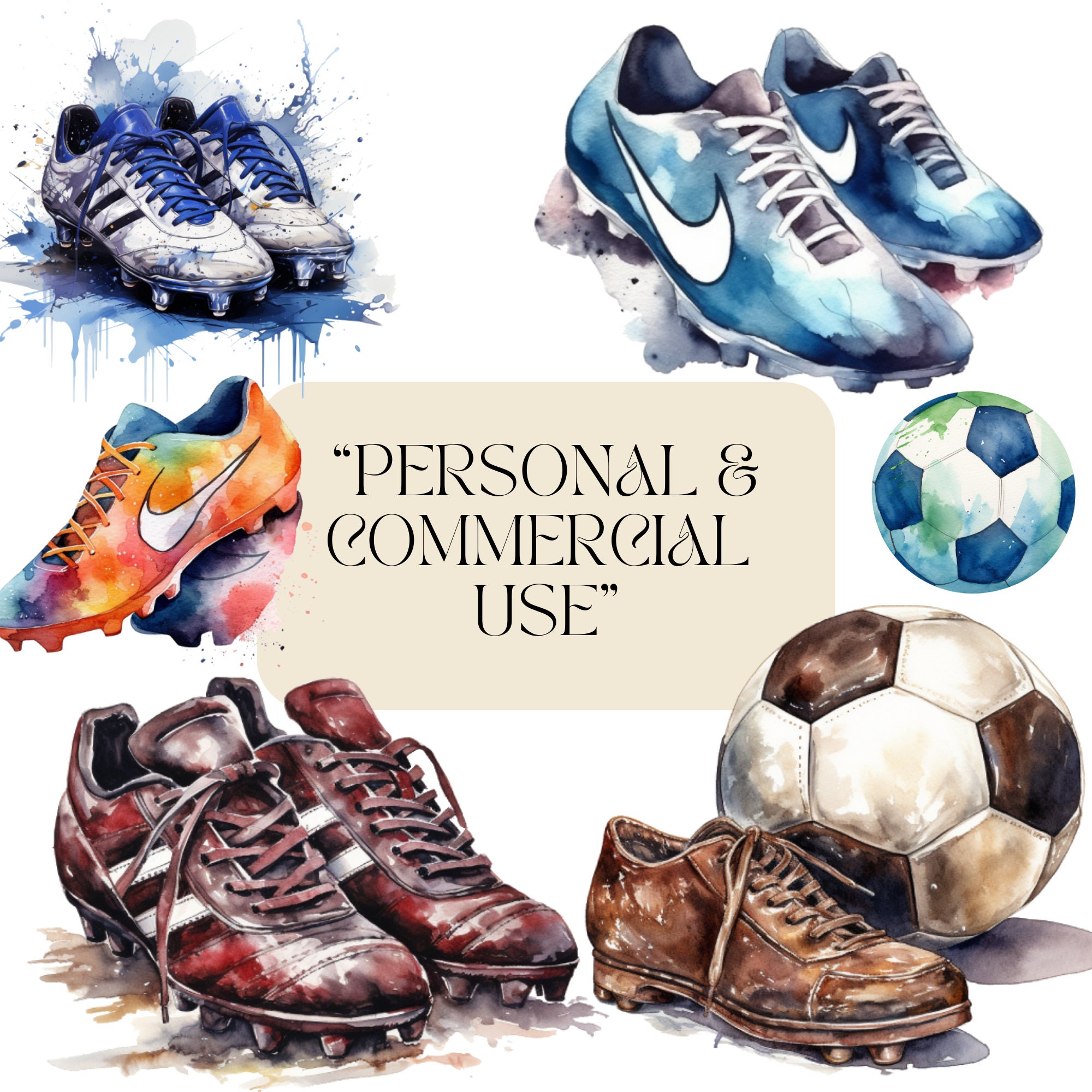 Soccer Shoes Clipart Sports Balls Soccer Posters Instant Download ...