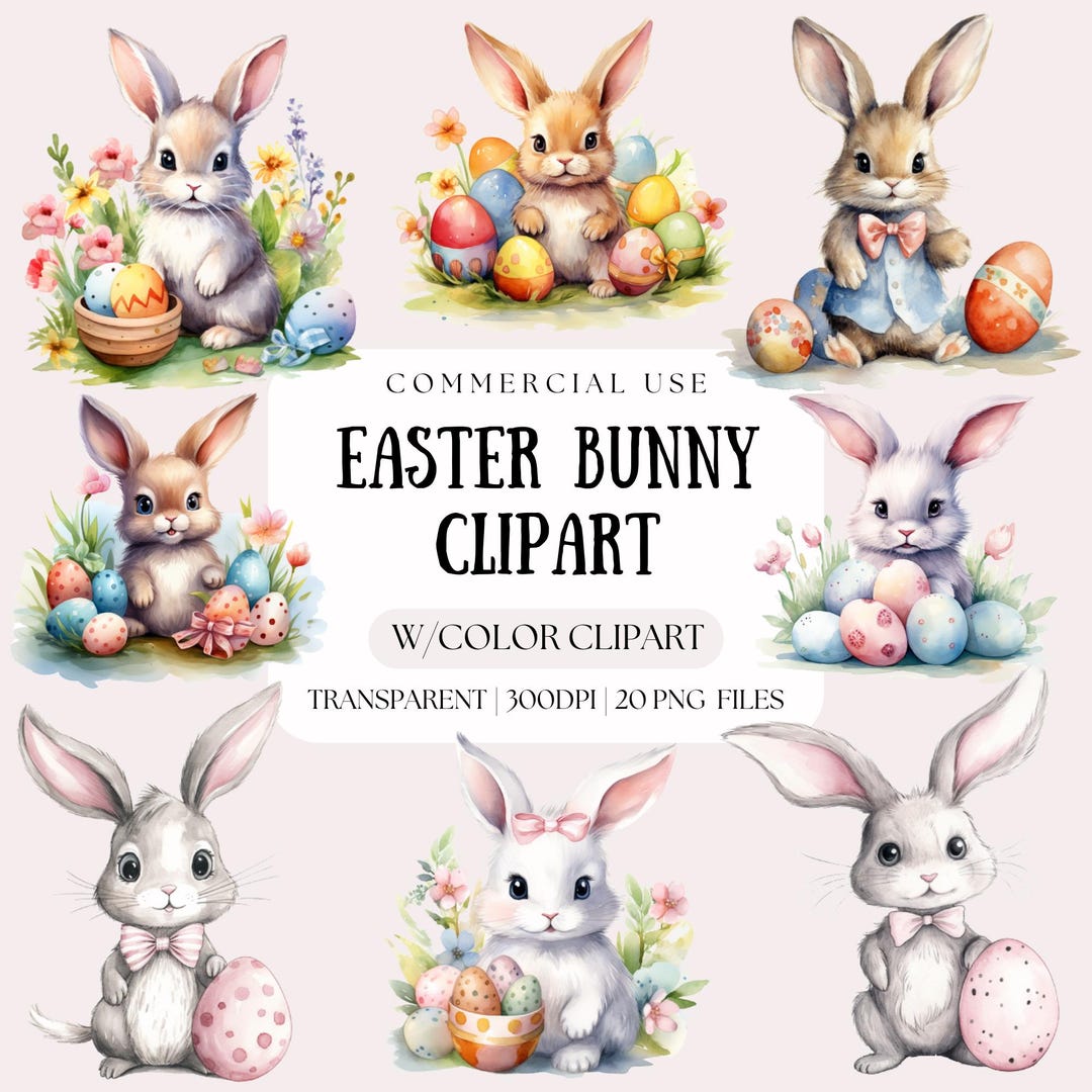 Easter Bunny Clipart | Bunny Png | Rabbit Clipart | Cute Bunny Clipart ...