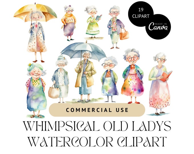 Funny Old Ladies Clipart PNG, Funny Elegant Old Lady, Happy Woman ...