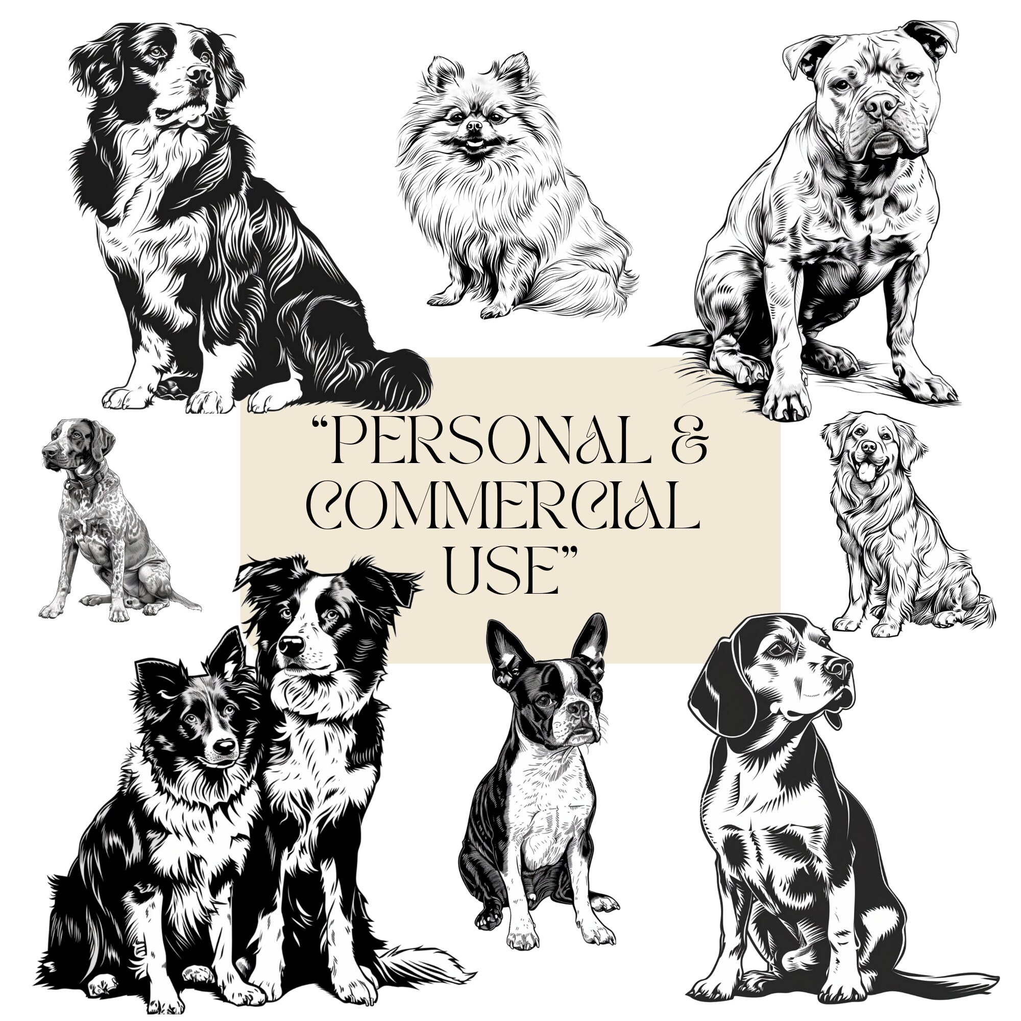 Dog Breed Sketch Clipart Memorial Dog Sketches Pet Memorial Sketches ...
