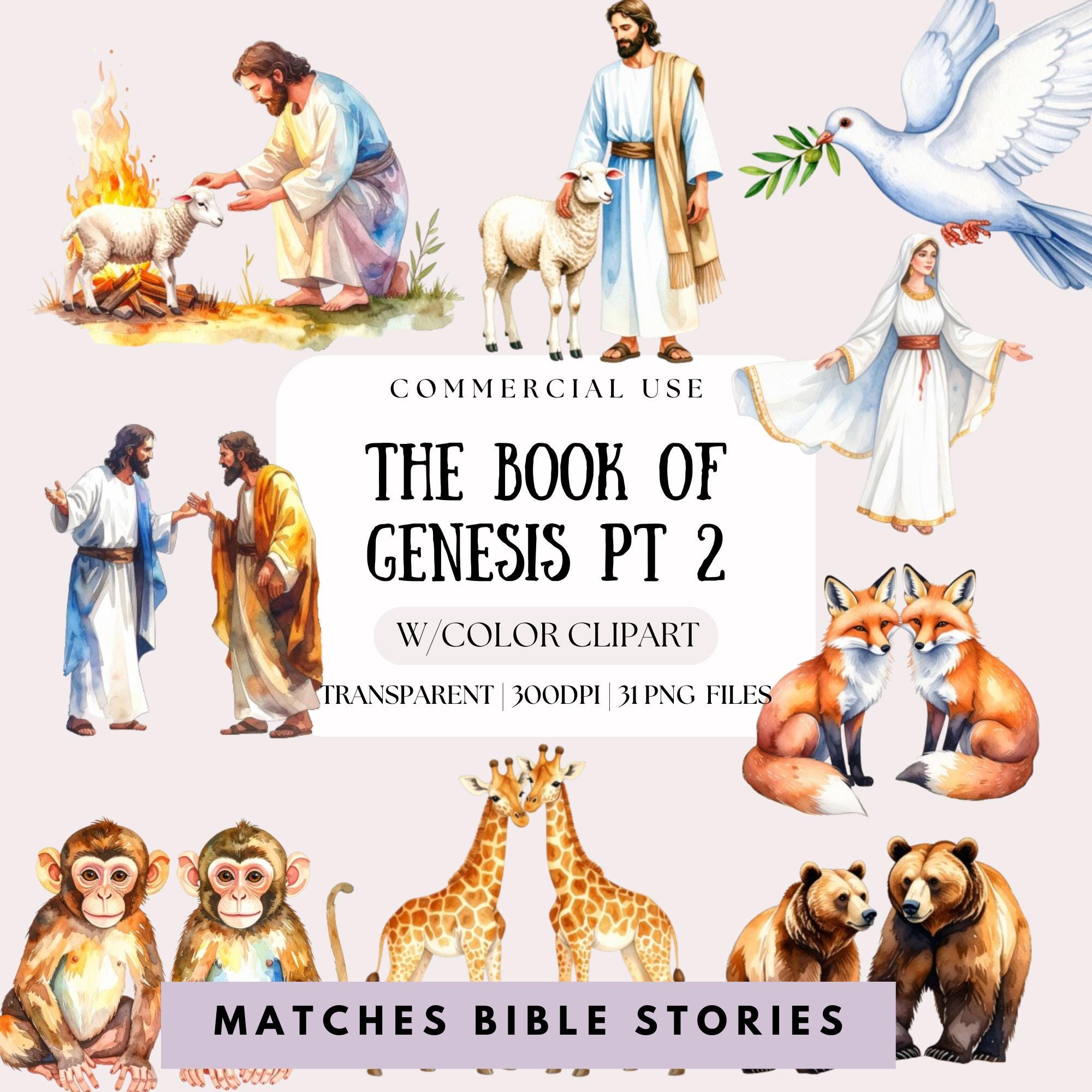 Genesis Bible Clipart | Faith Bible Clipart | 2 Paired Animals | Bible ...
