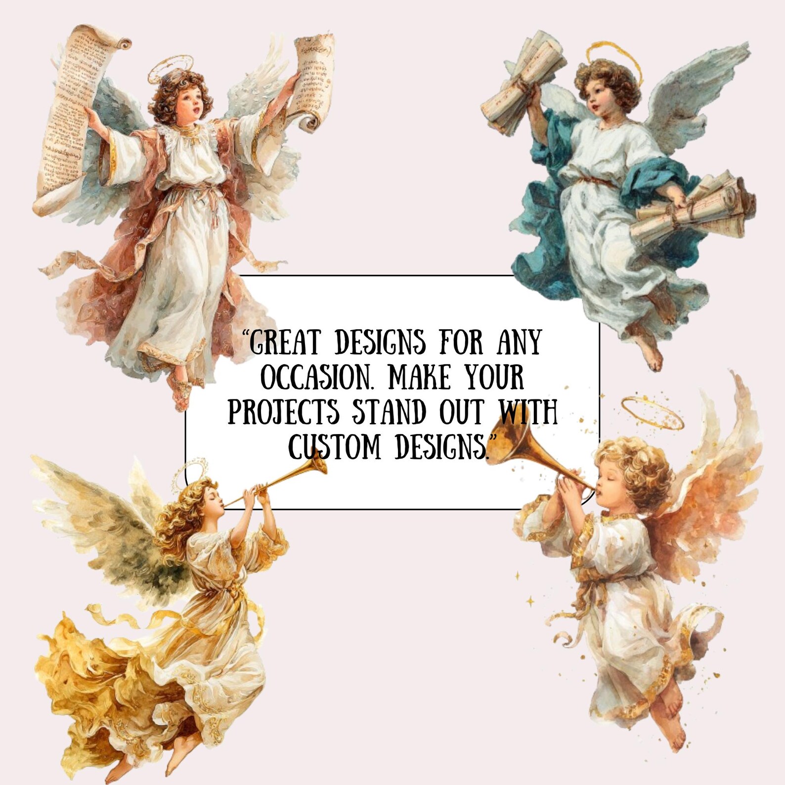 15 Christmas Angels Watercolor Clipart | Nativity Angel PNG | Christian ...