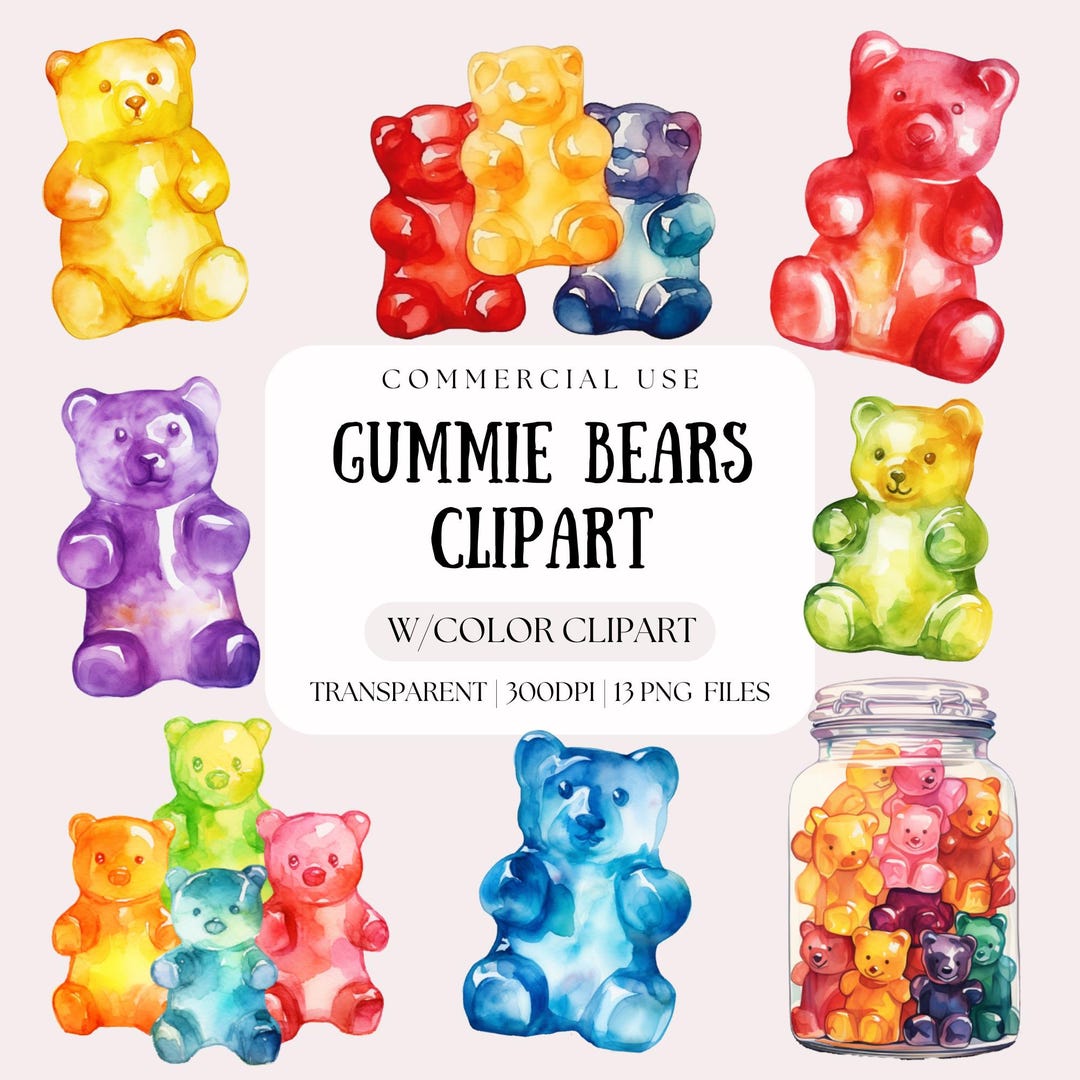 Gummy Bear Clipart | Gum Drop | Candy Png | Commercial Use | Candy ...