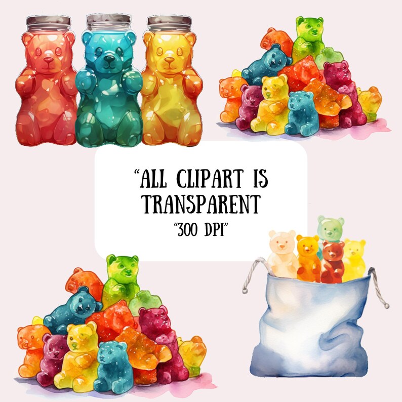 Gummy Bear Clipart | Gum Drop | Candy Png | Commercial Use | Candy ...