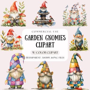 Spring Gnomes | Spring Garden Clipart | Garden Gnome Clipart ...