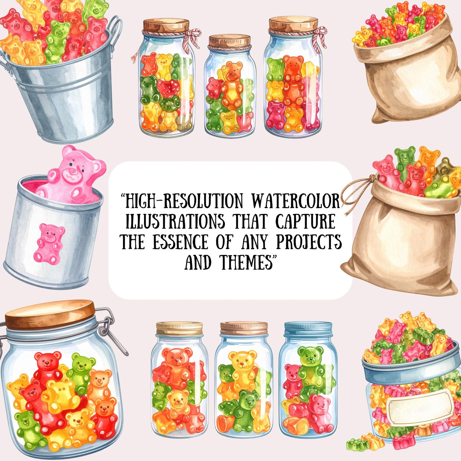 Gummy Bear Clipart | Gum Drop | Candy Png | Commercial Use | Candy ...
