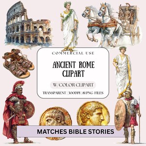 Ancient Rome Watercolor Clipart | Roman Empire Illustrations (digital ...