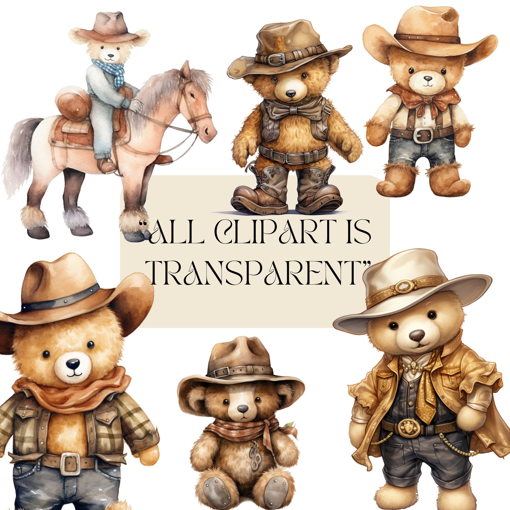 Cowboy Teddy Bear Clipart Cute Teddy Bears Cowboy Png Commercial Use ...