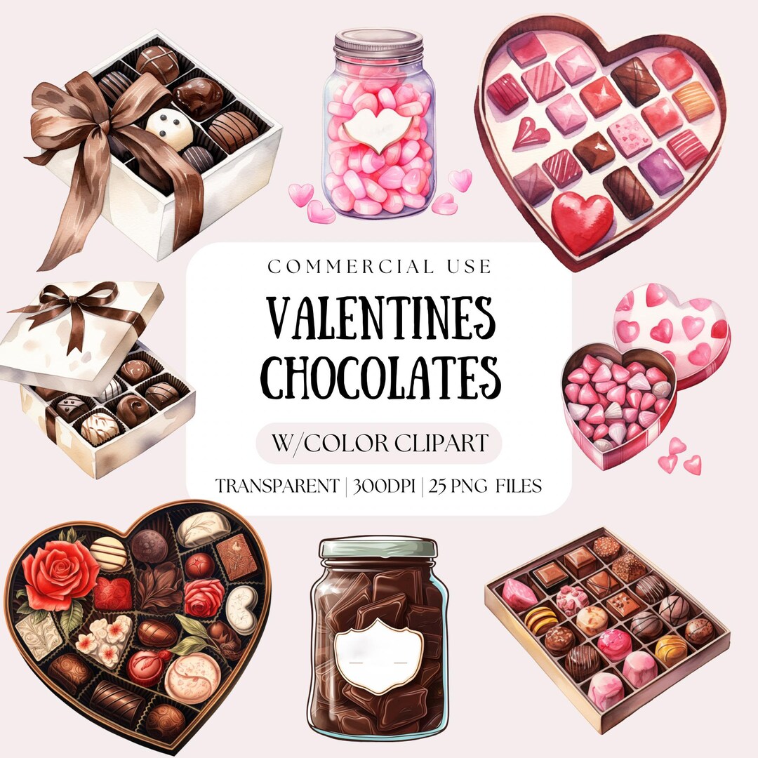 Valentine Chocolate Clipart | Valentine's Day | Commercial Use | Sweets ...