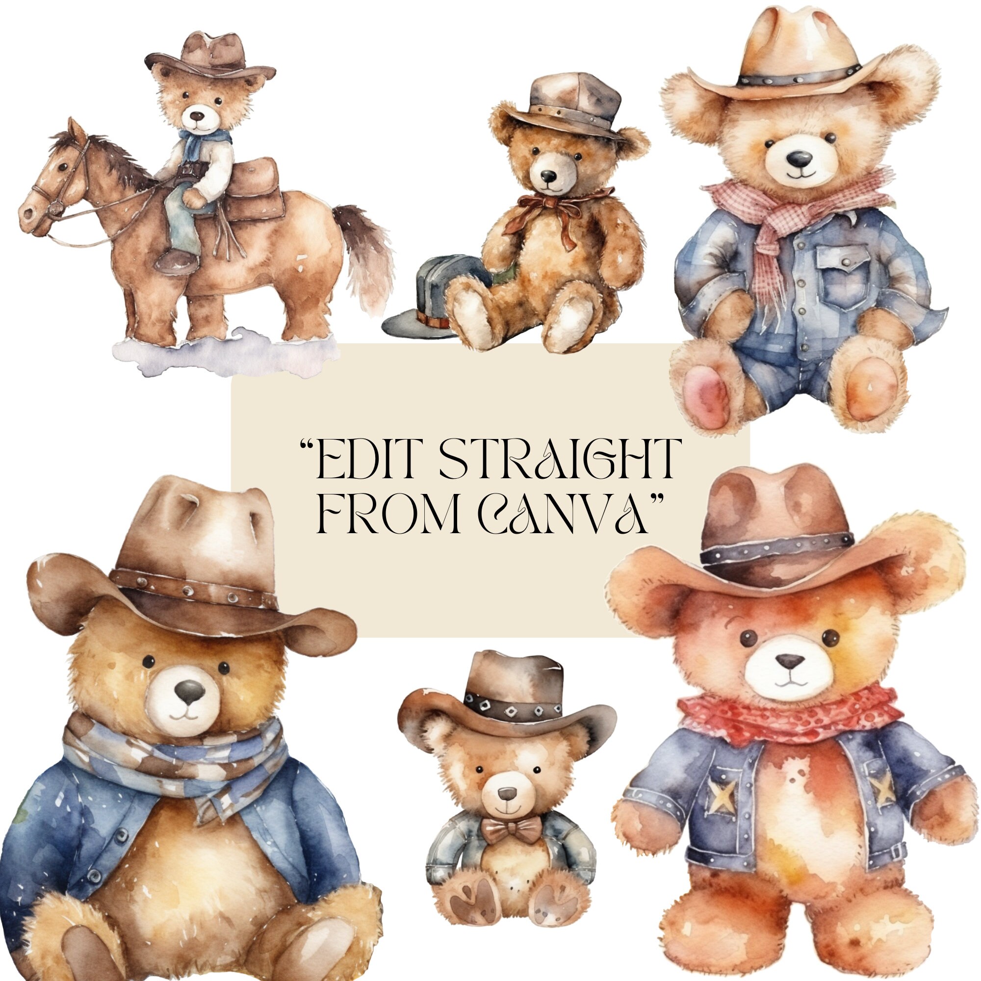 Cowboy Teddy Bear Clipart Cute Teddy Bears Cowboy Png Commercial Use ...