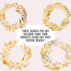 Gold Wreaths | Floral Frame | Printable Flower | Watercolor Floral ...