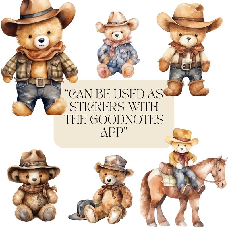 Cowboy Teddy Bear Clipart Cute Teddy Bears Cowboy Png Commercial Use ...