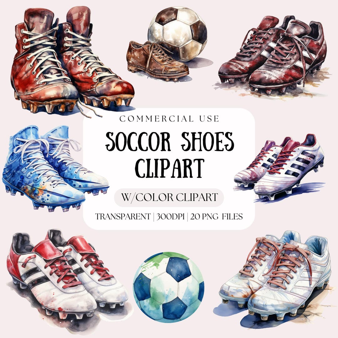 Soccer Shoes Clipart | Sports Balls | Soccer Posters | Instant Download ...