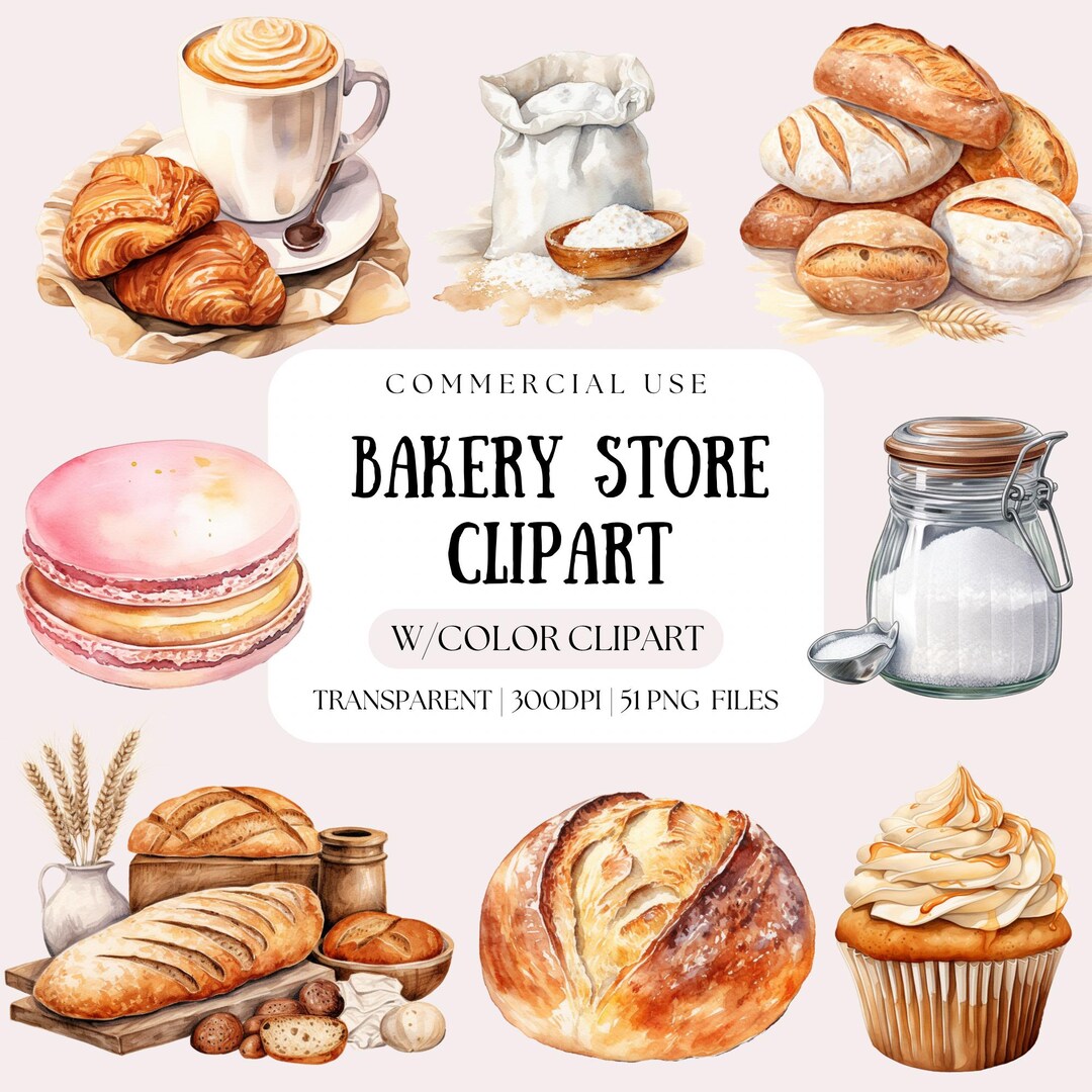 Bakery Clipart | Cupcakes Png | Planner Stickers | Watercolor Macarons ...