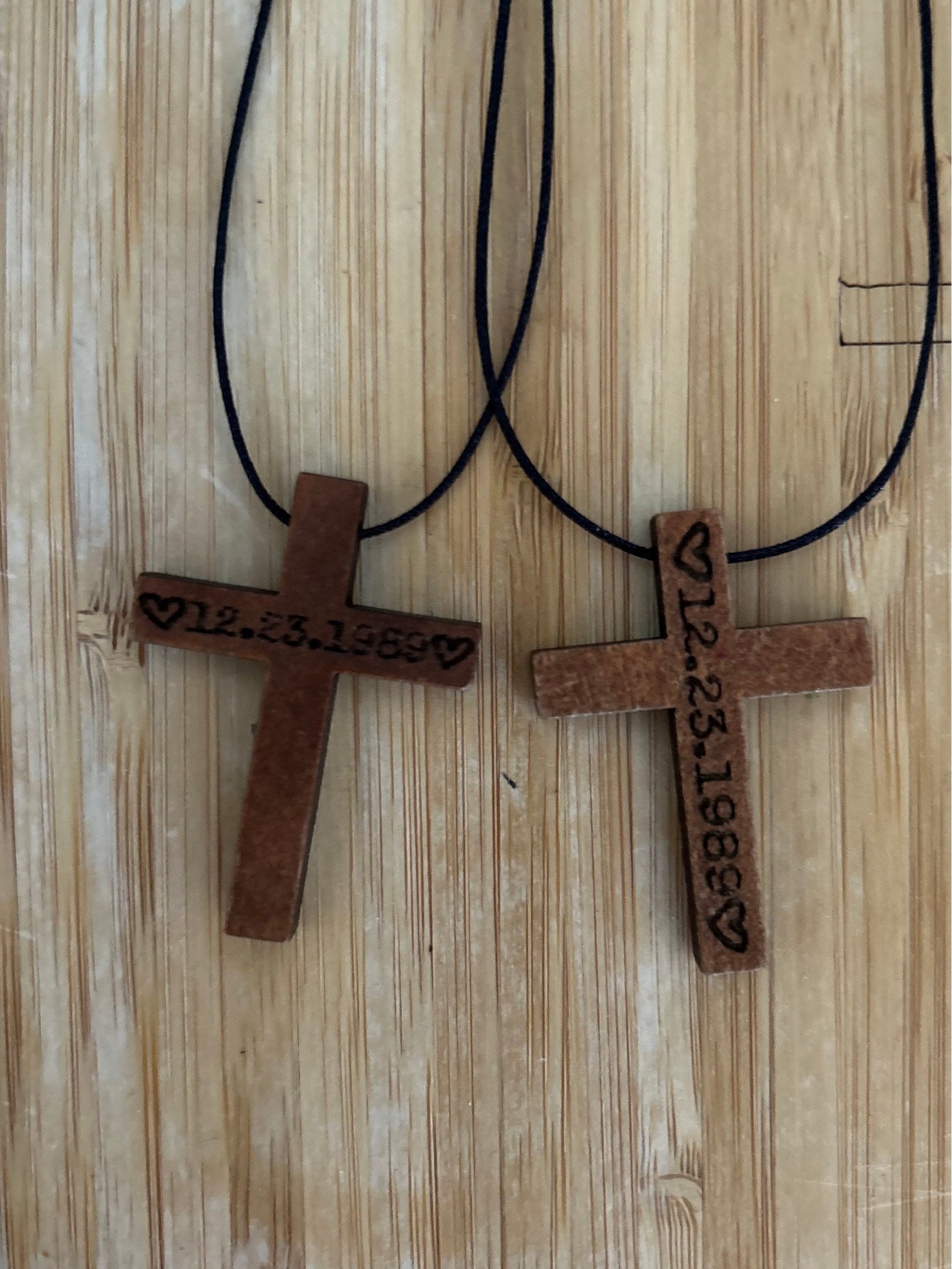 Personalized Wooden Cross With Birthday Date, Laser Engraved Cross ...