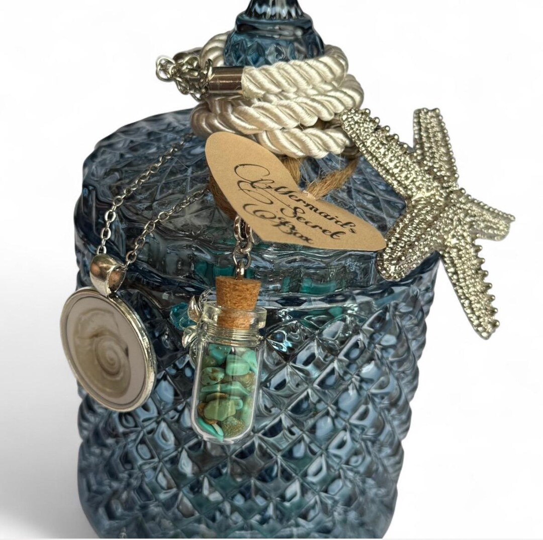 Ocean-inspired Jewelry Jar – Handmade Sea-themed Gift With Shell Charm ...