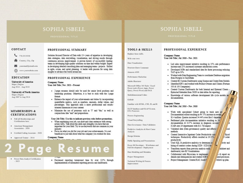 ATS Friendly Resume Template for Microsoft Word | Cover Letter and ...