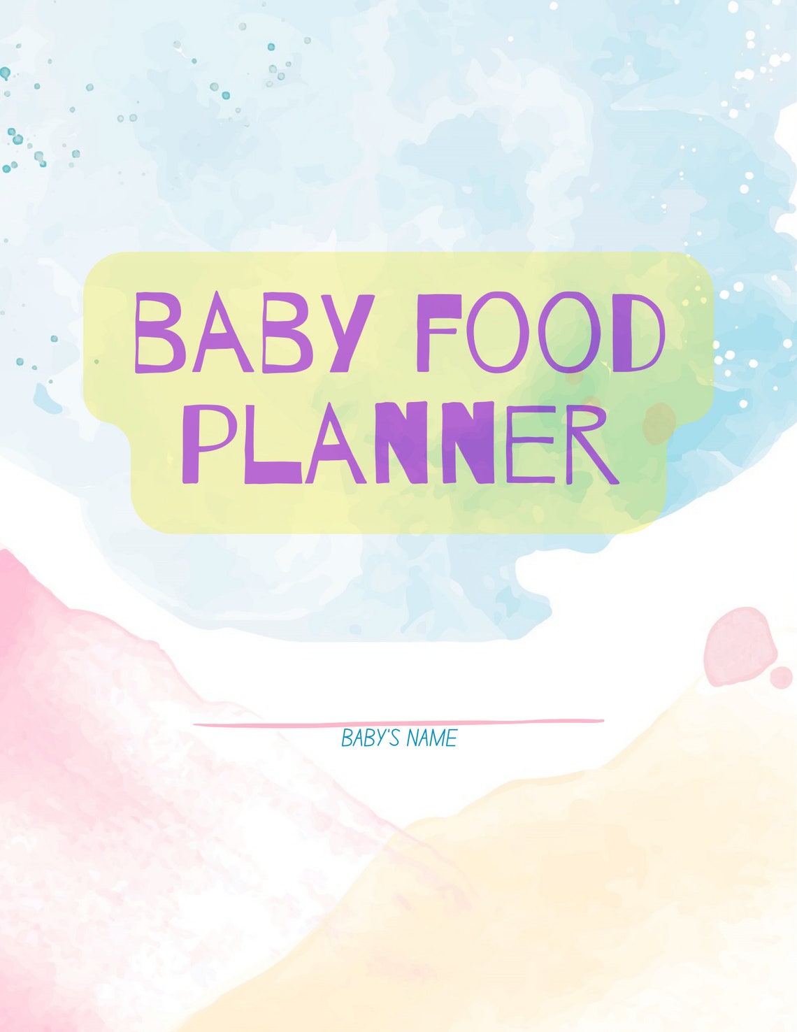 Baby Food Planner. Baby Meal Tracker. Baby Food Log. Printable Digital ...